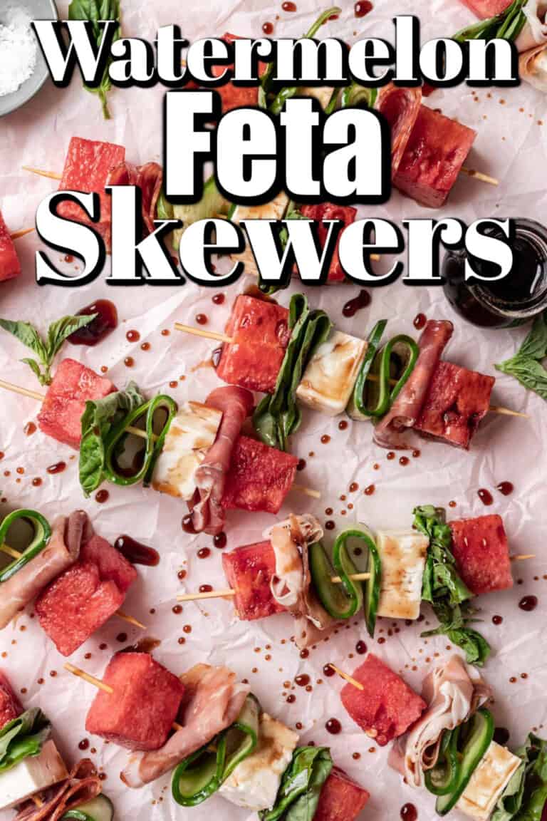 Watermelon Feta Salad Skewers are easy and refreshing.