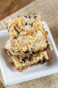 One Pan Magic Cookie Bars are so very easy to make.