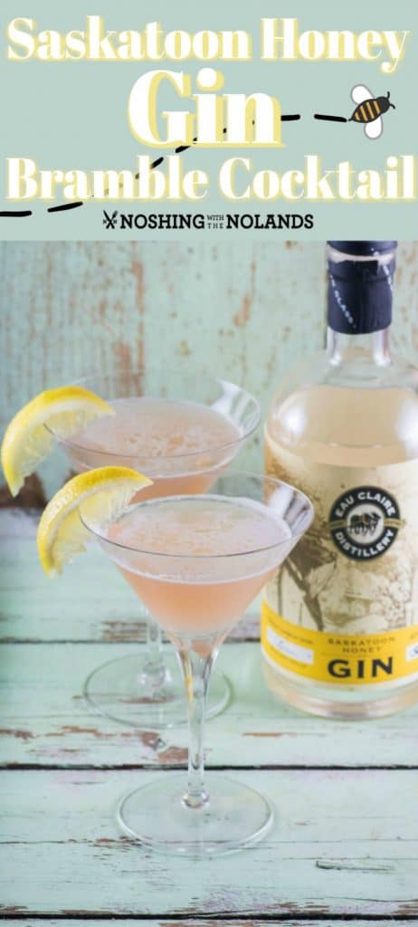 Saskatoon Honey Gin Bramble Cocktail - Noshing With the Nolands