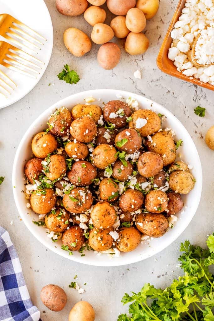 Feta Mediterranean Potatoes - Noshing With the Nolands