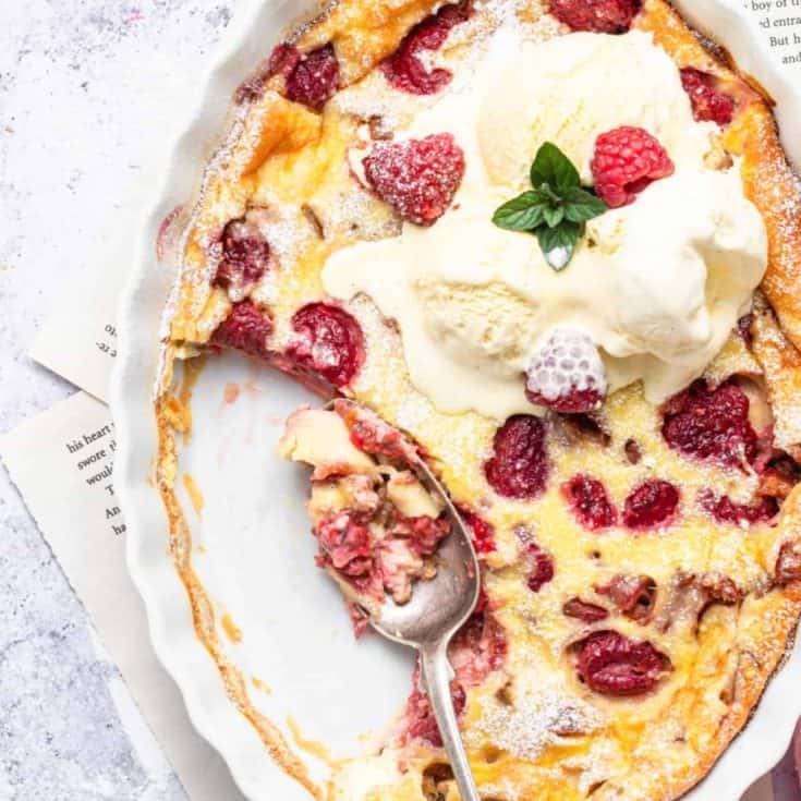 Rhubarb Raspberry Clafoutis - Noshing With the Nolands