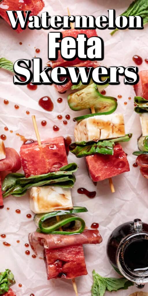 Watermelon Feta Salad Skewers are easy and refreshing.