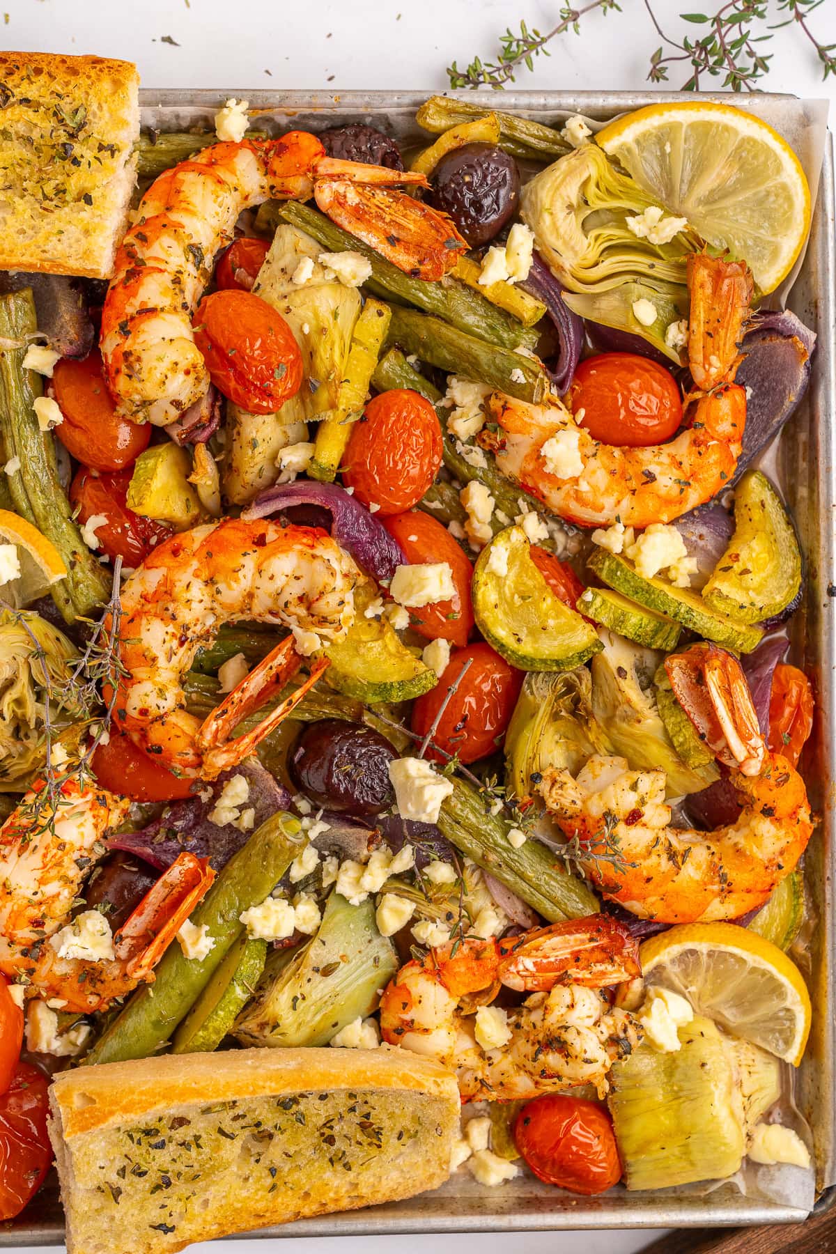 Mediterranean Shrimp - Sheet Pan Recipe - Noshing With the Nolands